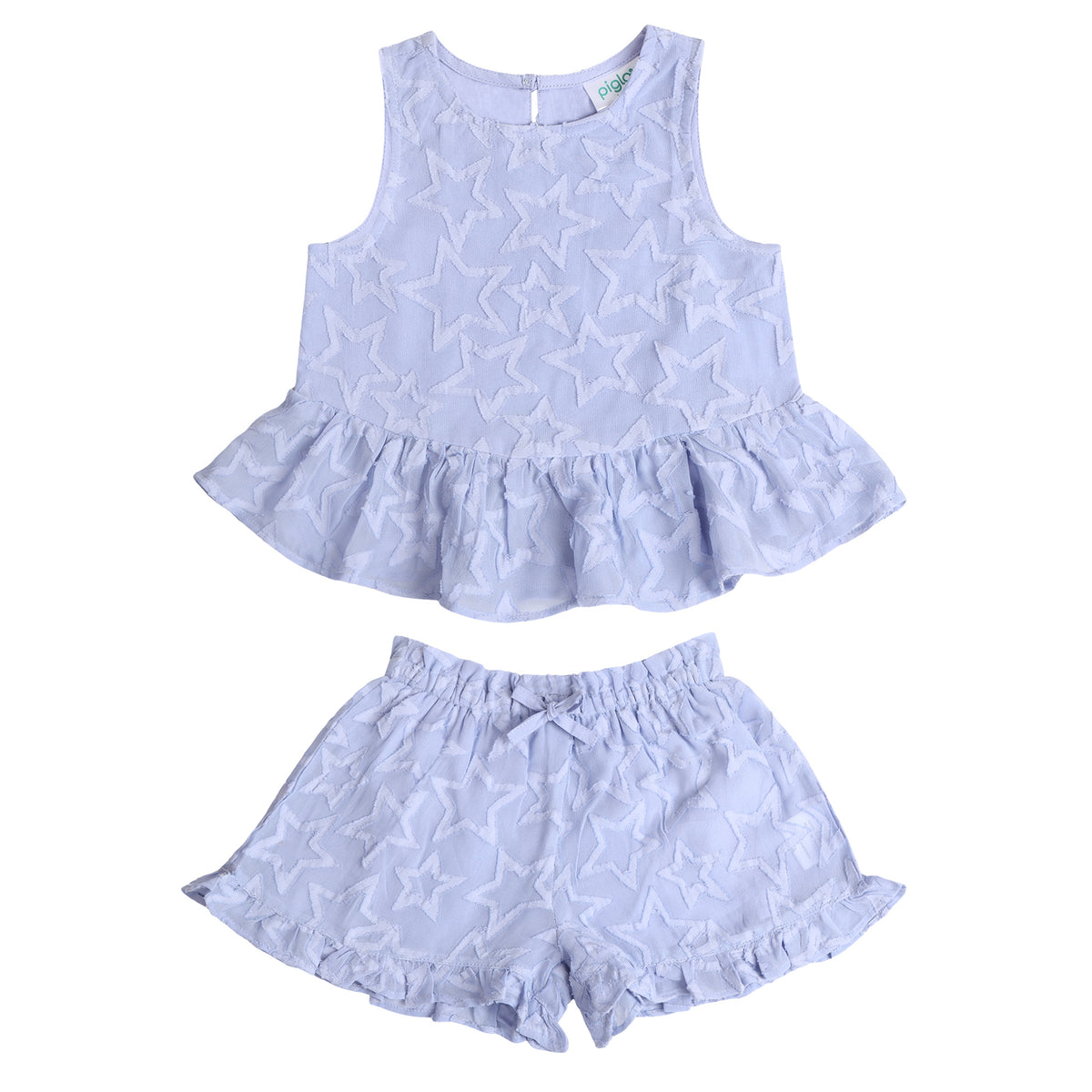 Blue Stars Top and Shorts Set for Trendy Girls – piglo kids